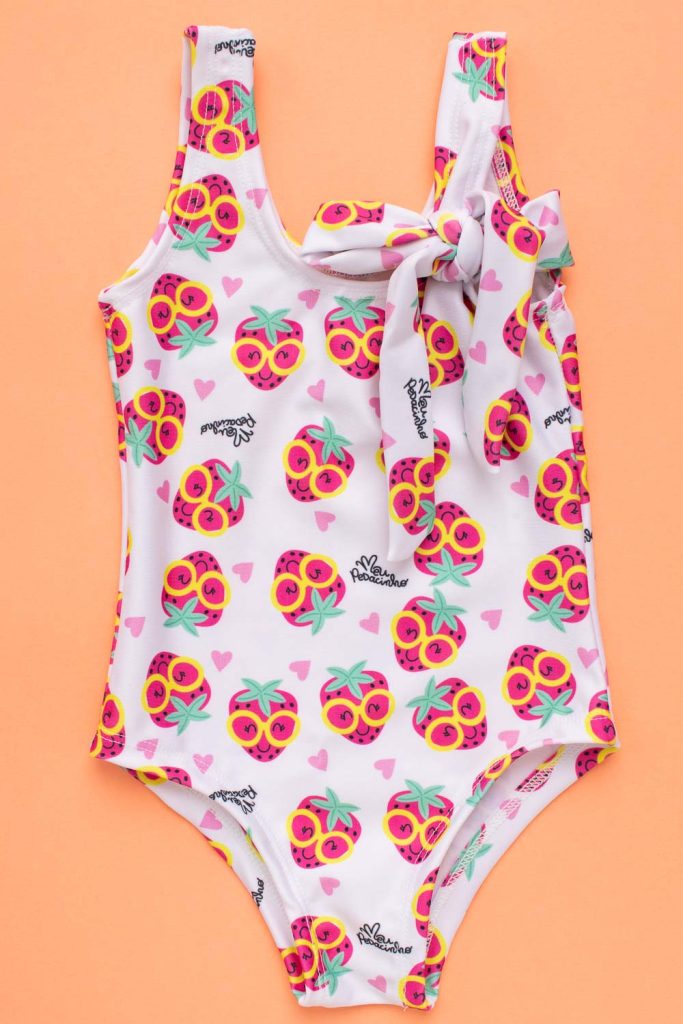 Maiô Infantil Moda Praia Proteção UV50+ Moranguinhos - Meu Pedacinho